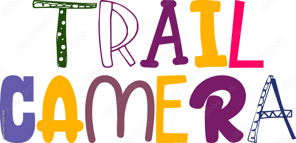 Trail Camera Calligraphy Illustration for Infographic, Flyer, Logo ...