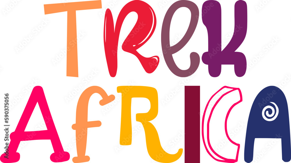 Trek Africa Calligraphy Illustration for Brochure, T-Shirt Design ...