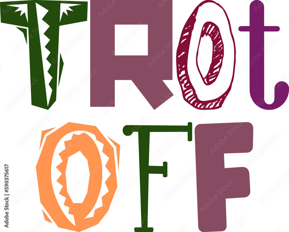 Trot Off Hand Lettering Illustration for Icon, Banner, Presentation ...