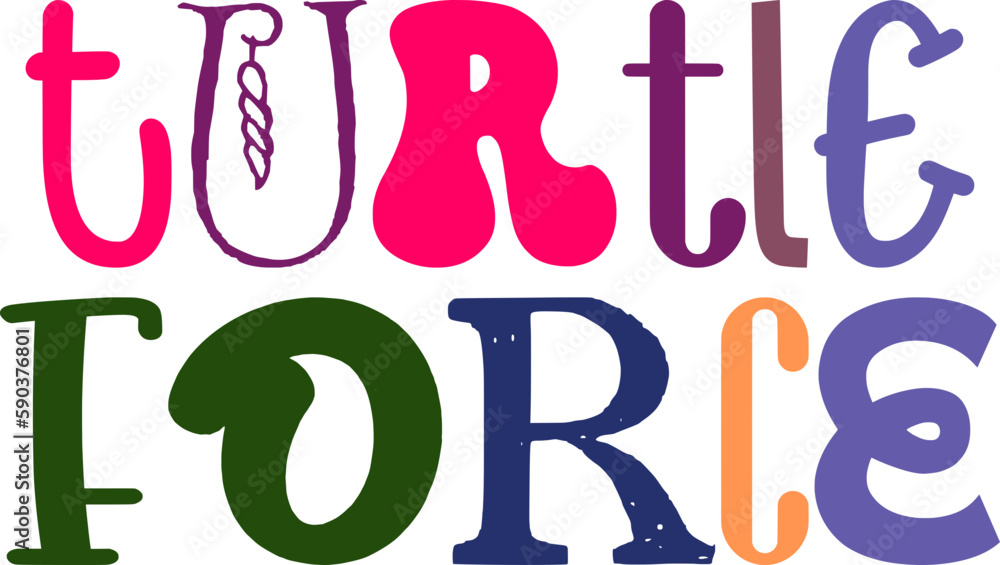 Turtle Force Typography Illustration for Flyer, Motion Graphics ...