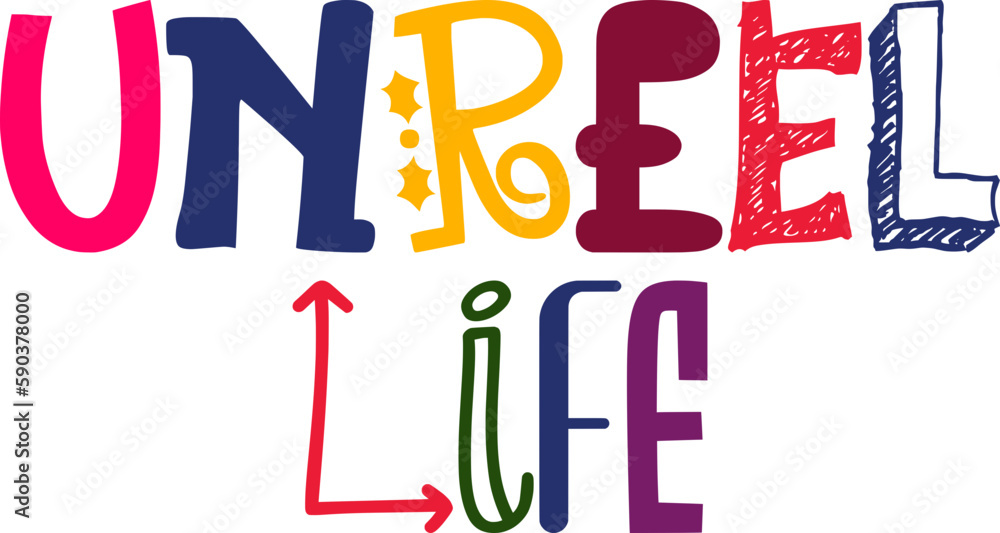 Unreel Life Hand Lettering Illustration for Stationery, Social Media ...