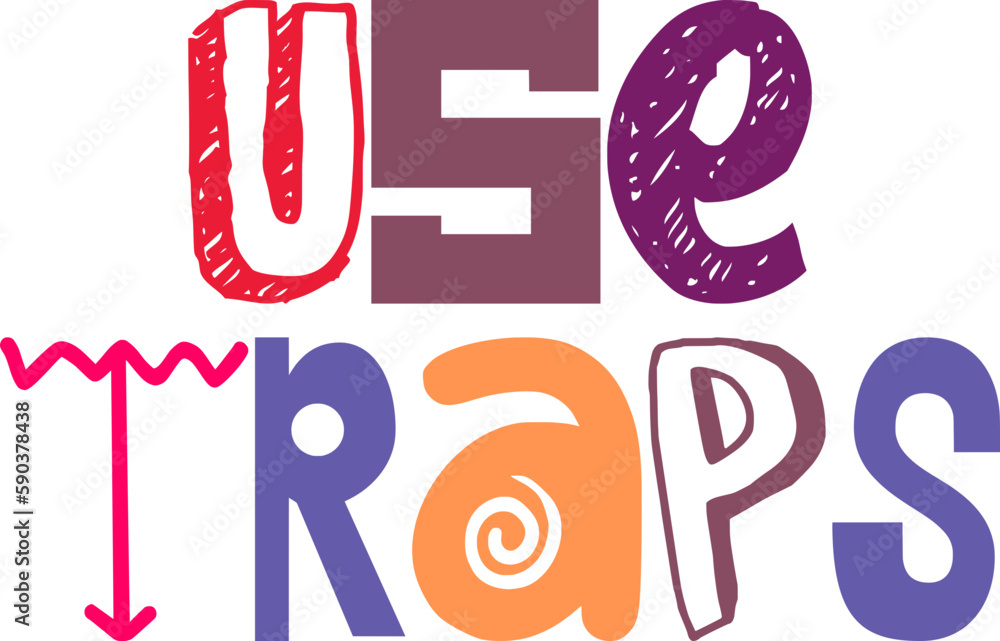 Use Traps Hand Lettering Illustration for Postcard , Motion Graphics ...