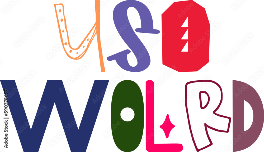 Uso Wolrd Calligraphy Illustration for Brochure, Infographic, Icon ...