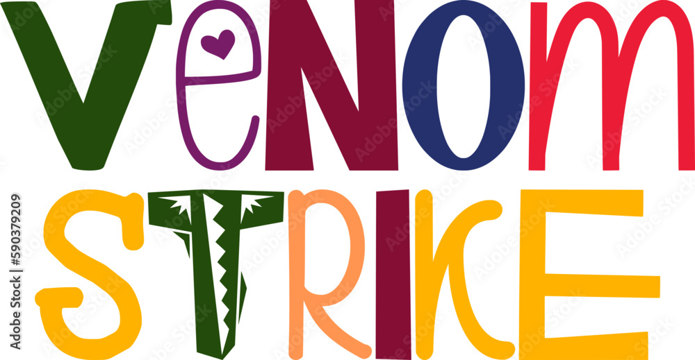 Venom Strike Hand Lettering Illustration for Mug Design, Label, Gift ...