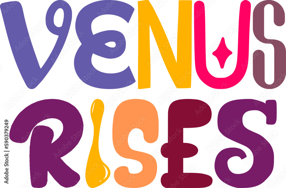 Venus Rises Calligraphy Illustration for Brochure, Social Media Post ...