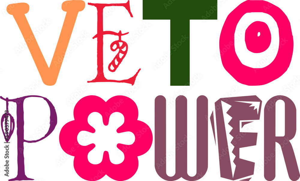 Veto Power Typography Illustration for Magazine, Social Media Post ...
