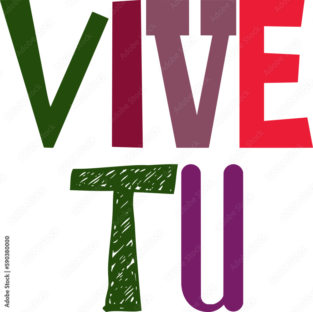 Vive Tu Hand Lettering Illustration for Brochure, Icon, Flyer, Poster ...