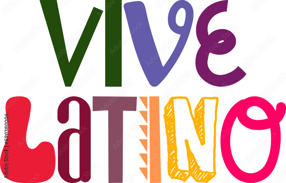 Vive Latino Hand Lettering Illustration for Flyer, Social Media Post ...
