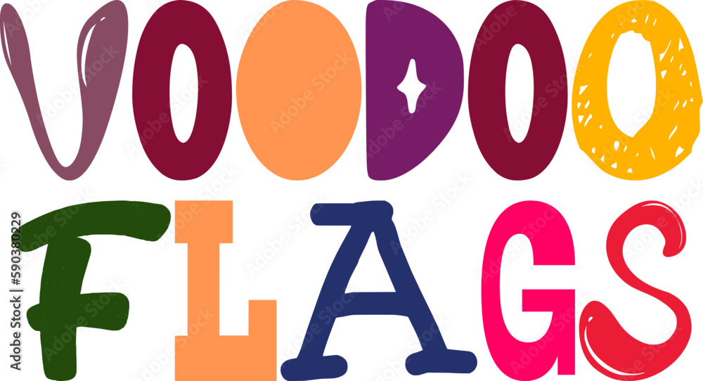 Voodoo Flags Calligraphy Illustration for Bookmark , Magazine ...