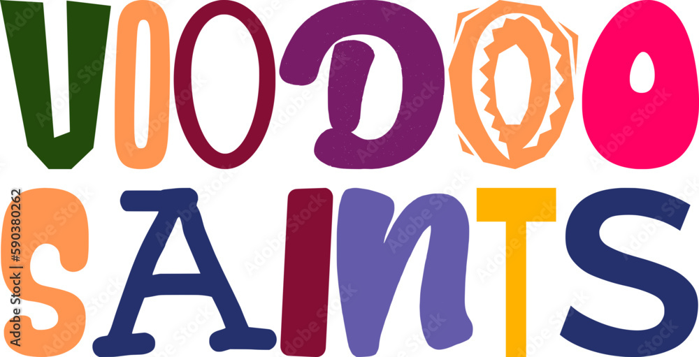 Voodoo Saints Calligraphy Illustration for Poster, Postcard , Label ...