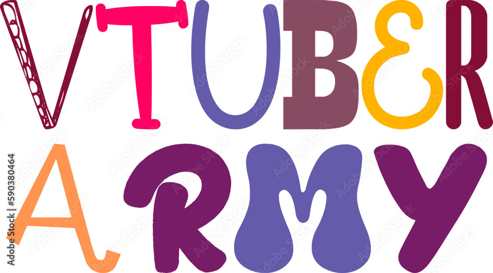 Vetor de Vtuber Army Calligraphy Illustration for Motion Graphics, Gift ...