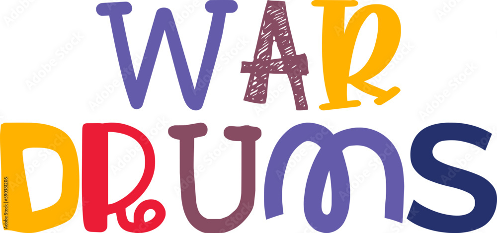 War Drums Hand Lettering Illustration for Social Media Post, Bookmark ...