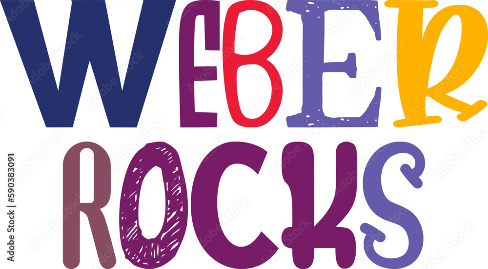 Weber Rocks Typography Illustration for Logo, Flyer, Label, Icon Stock ...