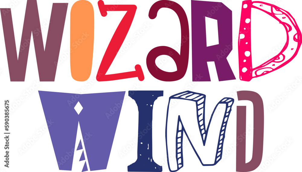 Wizard Wind Calligraphy Illustration for Infographic, Flyer, Book Cover ...