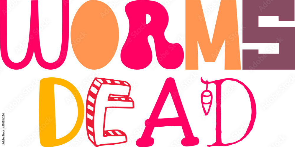 Worms Dead Calligraphy Illustration for Logo, Brochure, Magazine, Mug ...