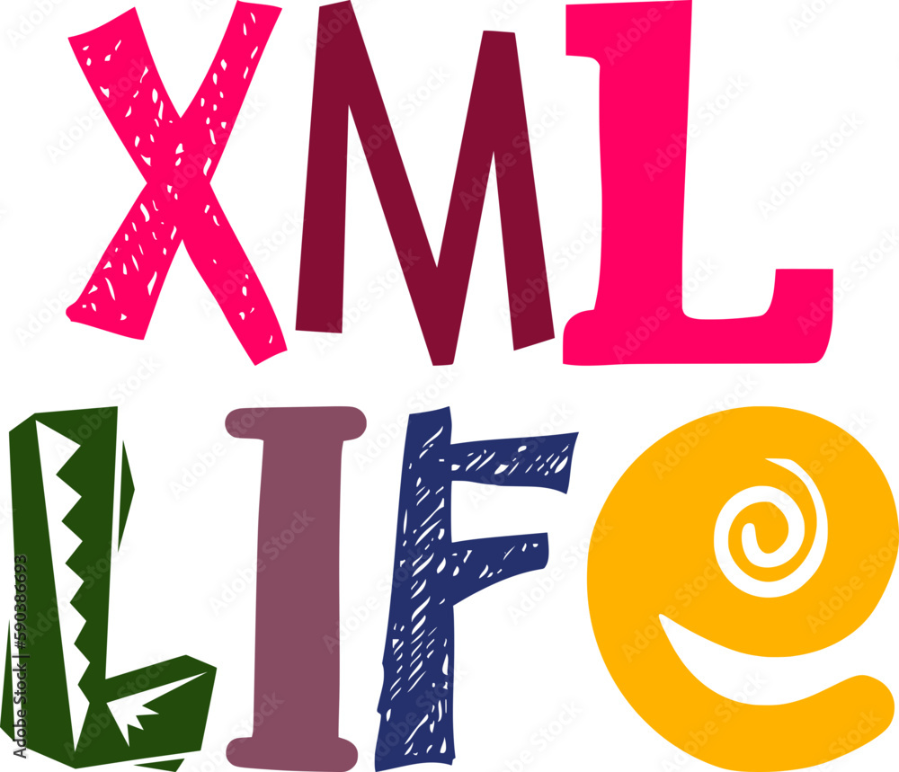 Xml Life Calligraphy Illustration for Presentation , Magazine, Decal ...