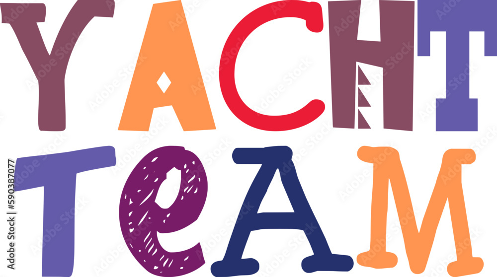 Yacht Team Calligraphy Illustration for Icon, Magazine, Brochure, Decal ...