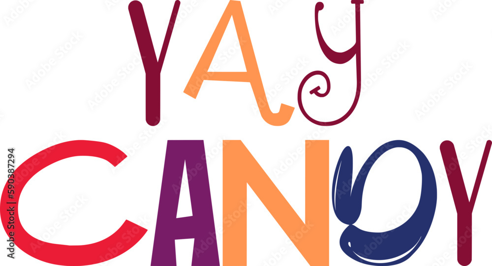 Yay Candy Calligraphy Illustration for Mug Design, Poster, Gift Card ...