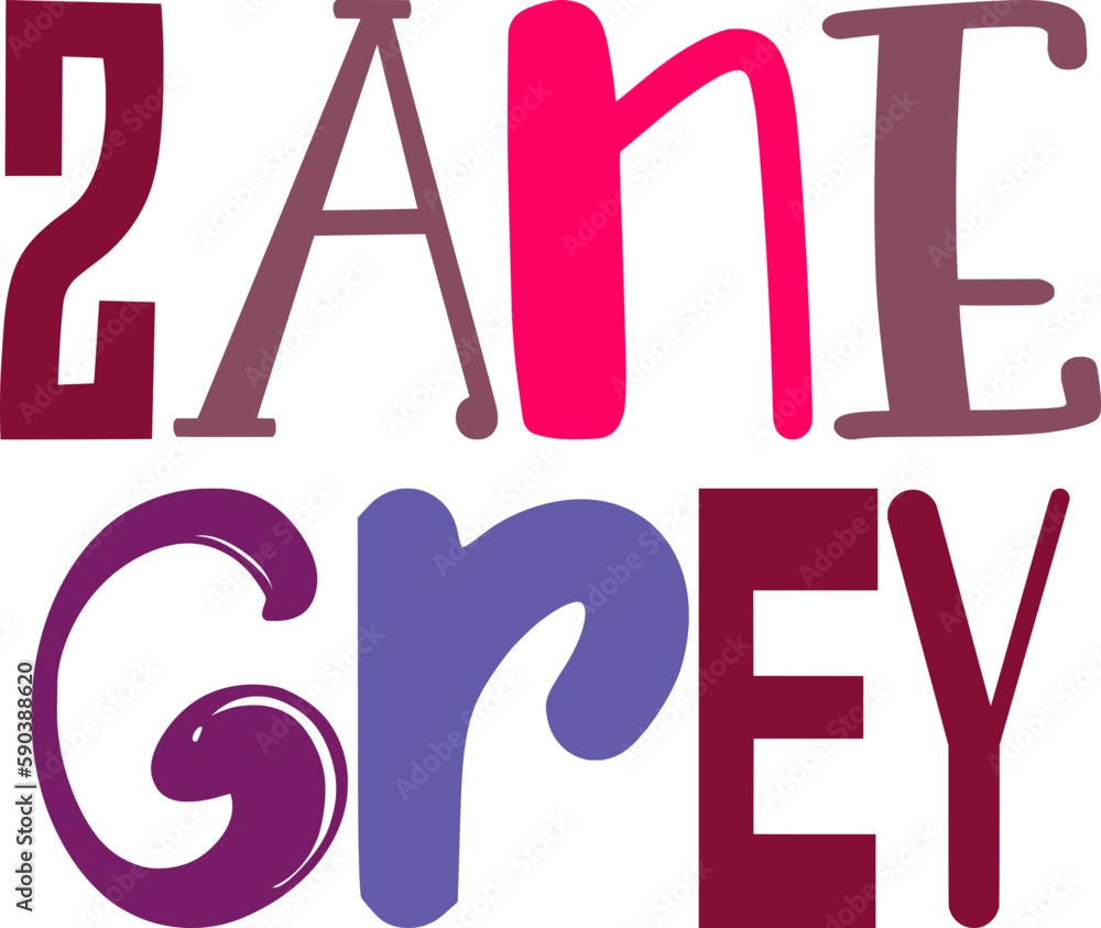 Zane Grey Hand Lettering Illustration for Motion Graphics, Stationery ...