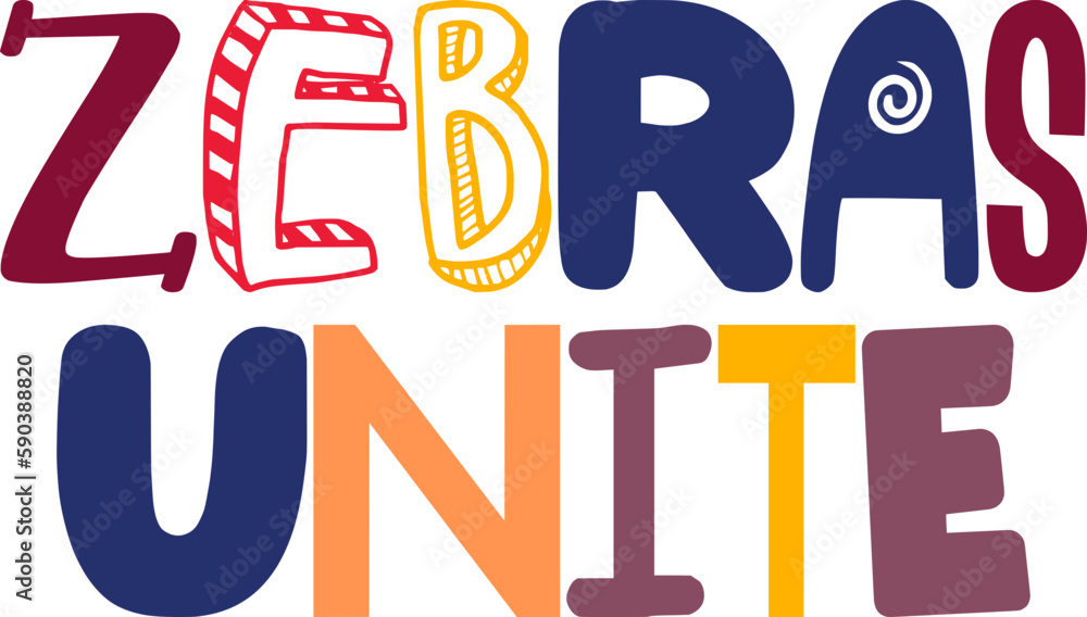 Zebras Unite Hand Lettering Illustration for Packaging, Brochure ...