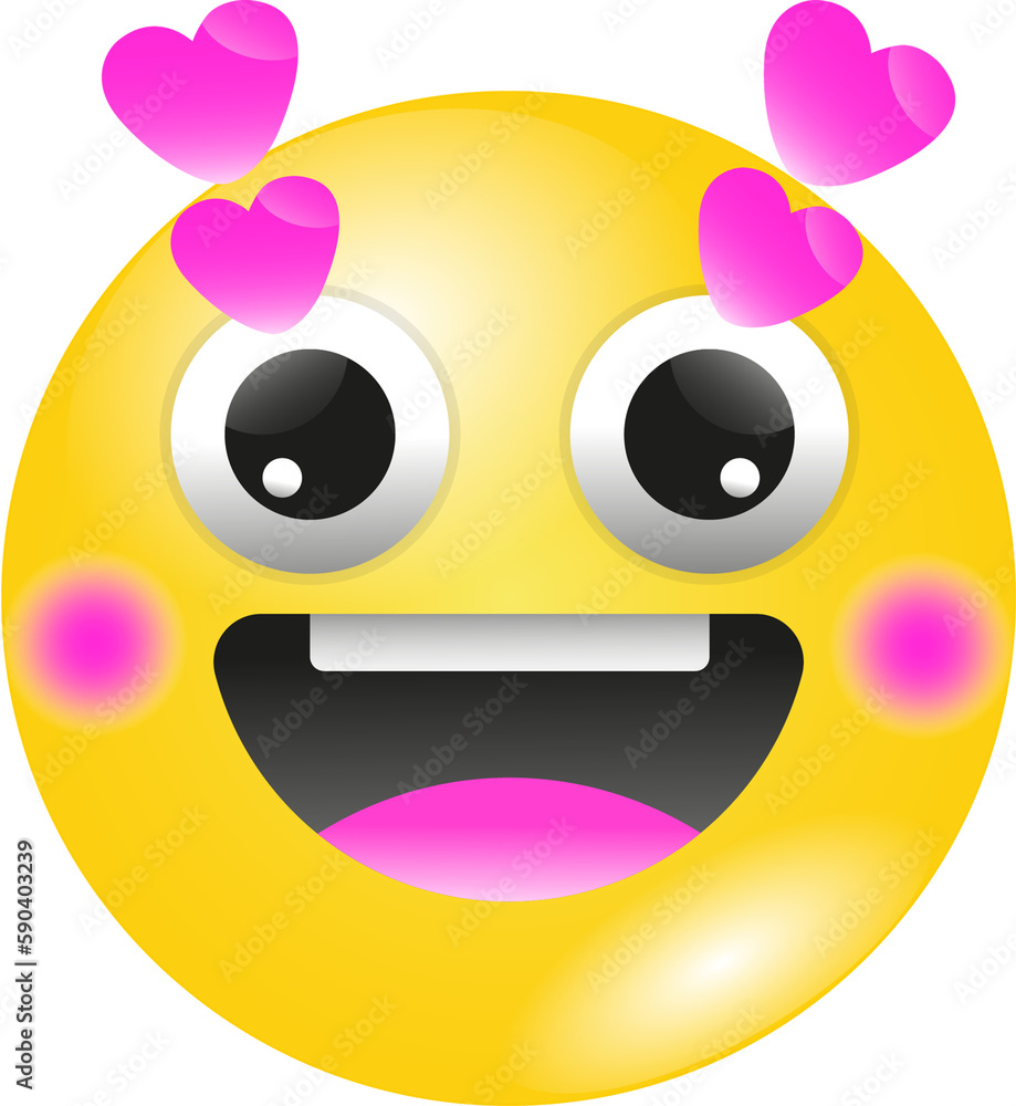 cute emoticon sticker on transparent background Stock Illustration ...