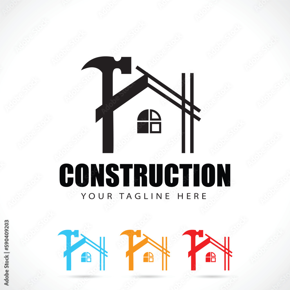 Construction Logo Design Renovation Logo Design Template Fully Editable ...