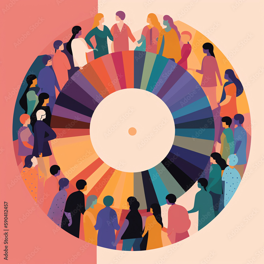 People holding hands: An illustration of people holding hands in a ...