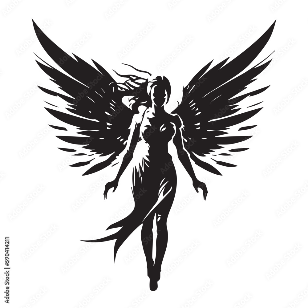 Angel Woman Silhouette