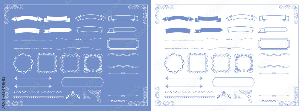 Pastel blue frame design material. antique decoration Stock Vector ...