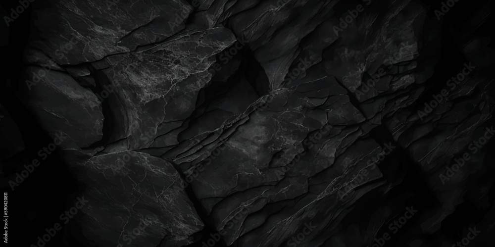 Vetor de Dark grey black slate background. black grunge stone ...