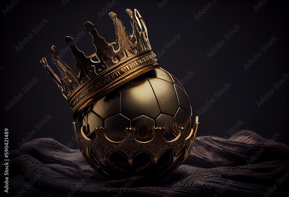 Golden king crown competition trophy champion cup of triumph honor ...