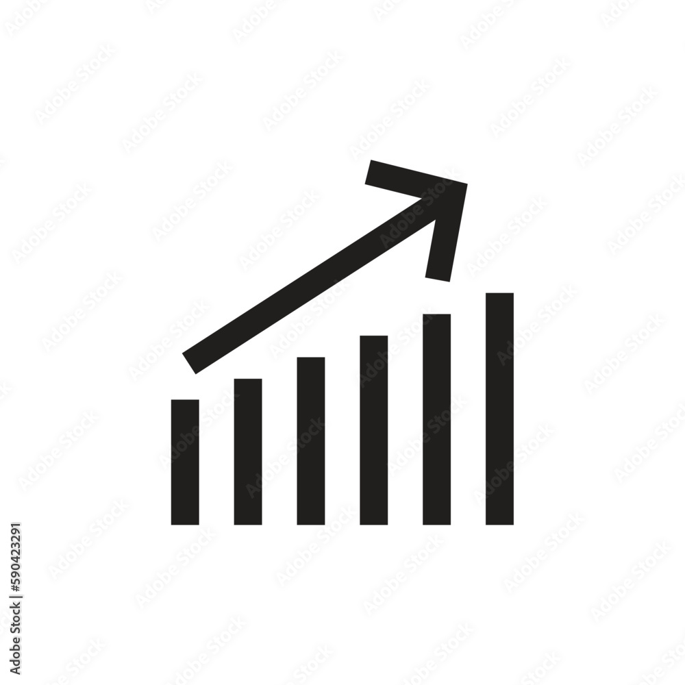 Graph chart icon vector. Growth icon symbol. Stock Vector | Adobe Stock