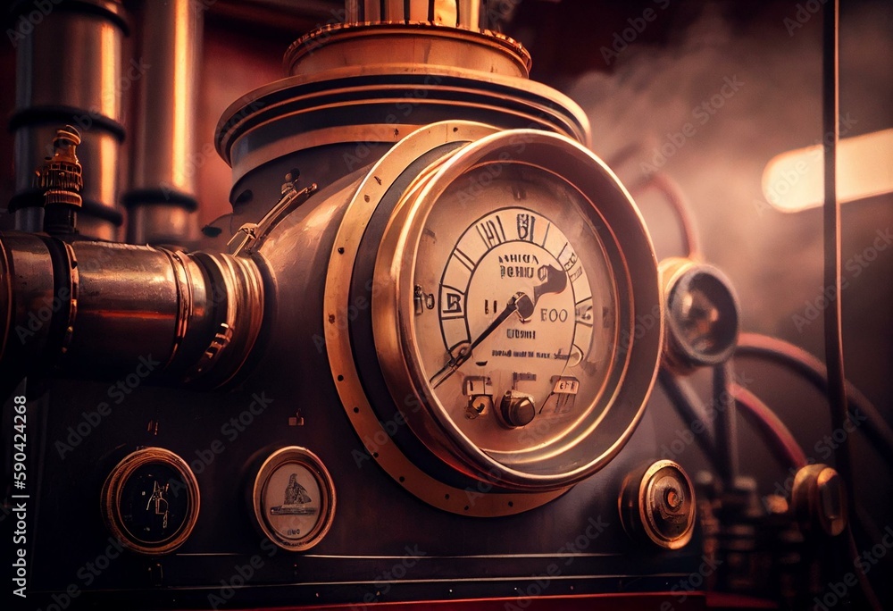 Full Ahead concept - Vintage ships engine room telegraph on full speed ...