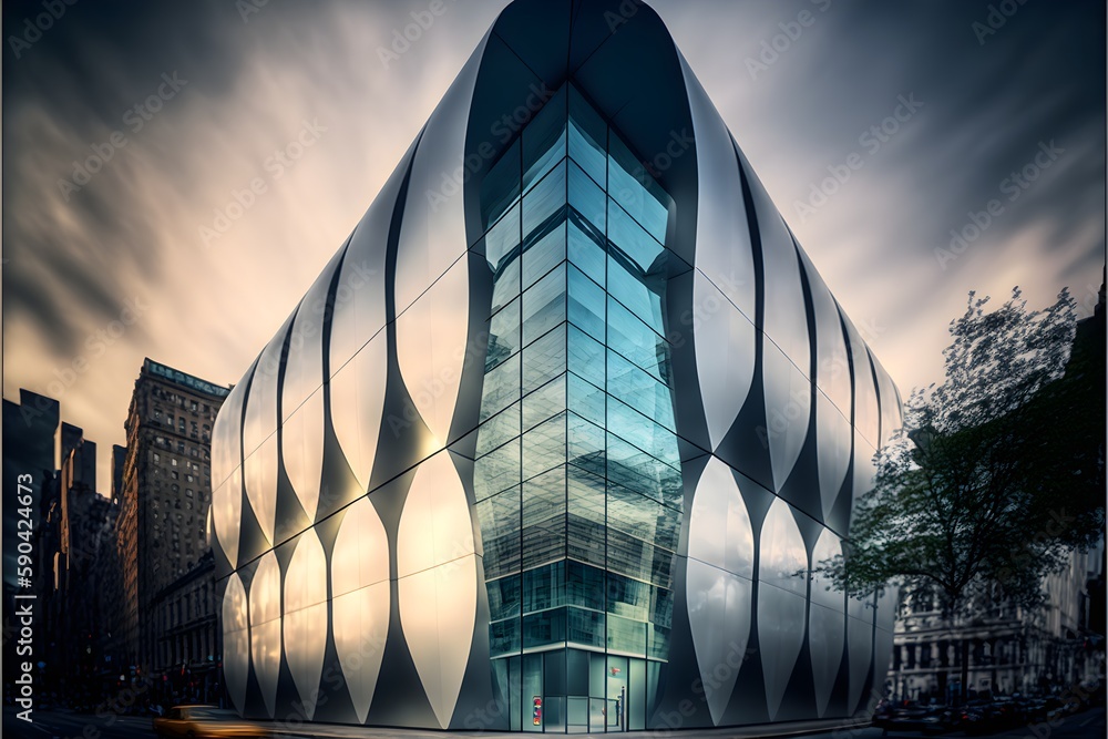 futuristic Apple Computer store ultramodern architecture made of glass ...