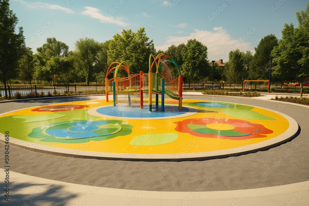 Design a park that has a splash pad area for younger children ...