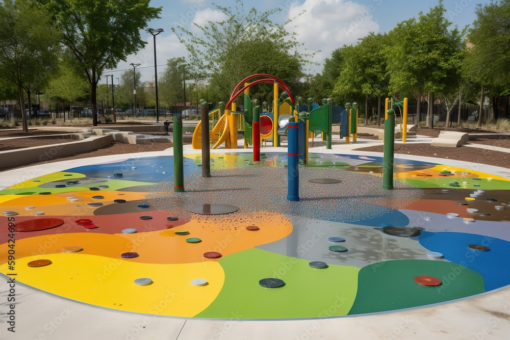 Design a park that has a splash pad area for younger children ...