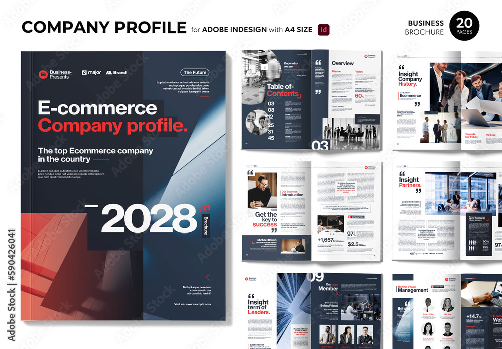 Company Profile Magazine Brochure Template Stock Template | Adobe Stock