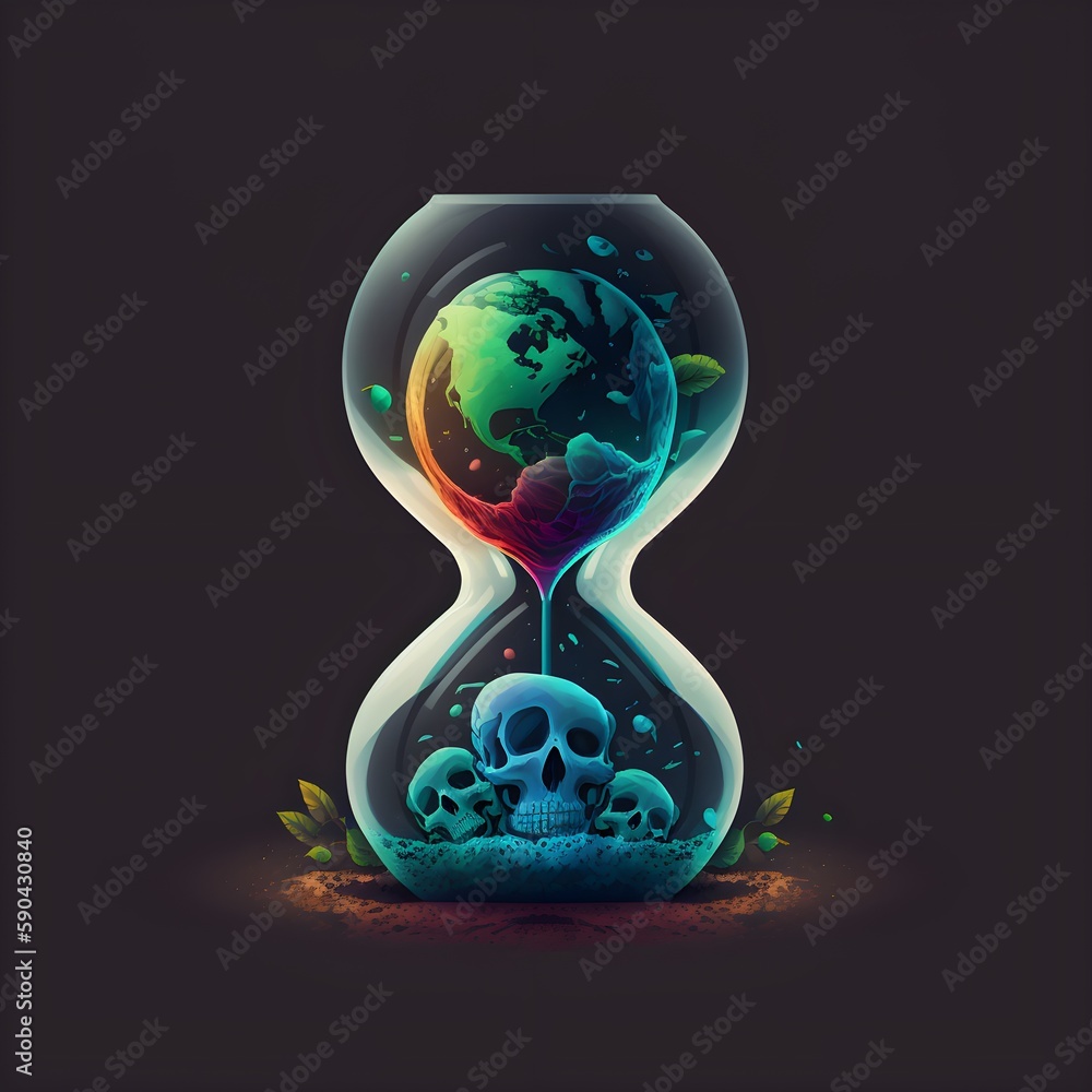hourglass life death time planetRGB Vector no Text clear logo ...