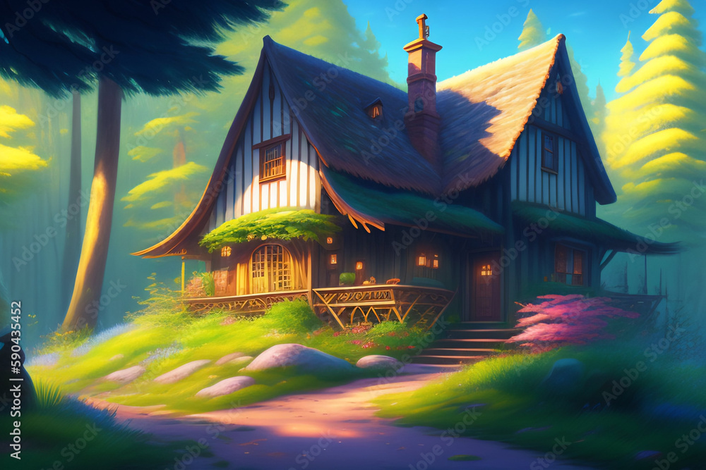 The house from the movie snow white and the seven dwarfs. Generative Ai ...