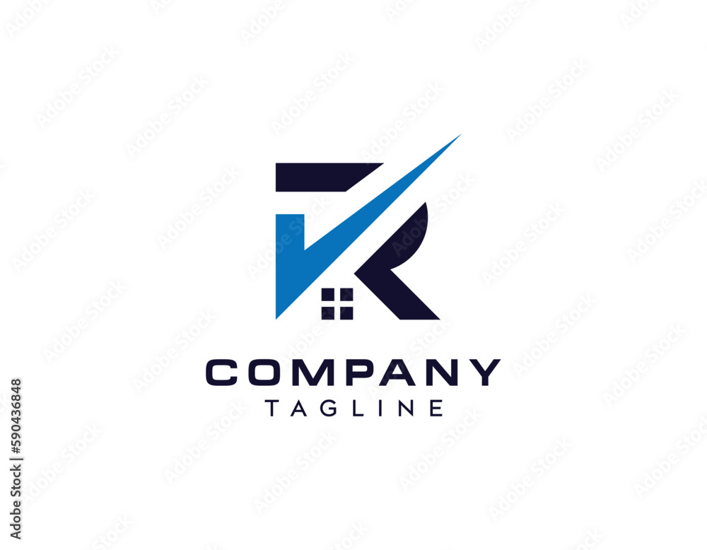 Abstract letter R real estate and house Logo Design, letter R with ...