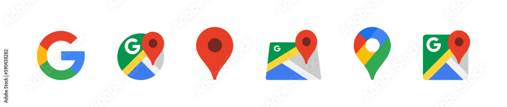 Google Maps - popular icon map app. Vector. editorial illustration ...