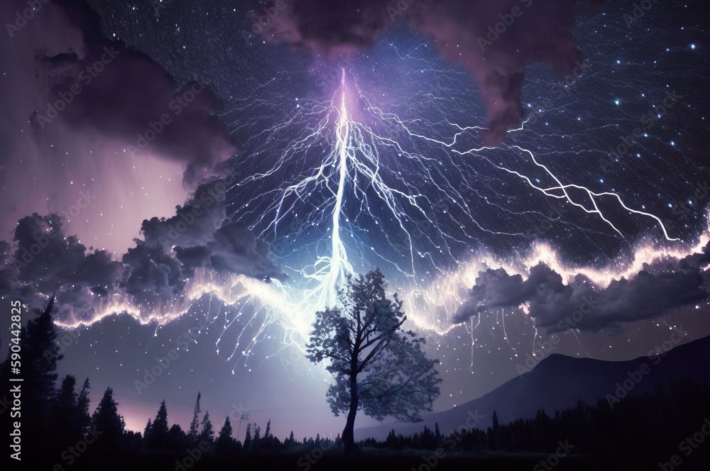 star constellation turning into lightning ,lightning in the sky ...