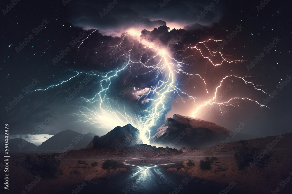 star constellation turning into lightning ,lightning in the sky ...