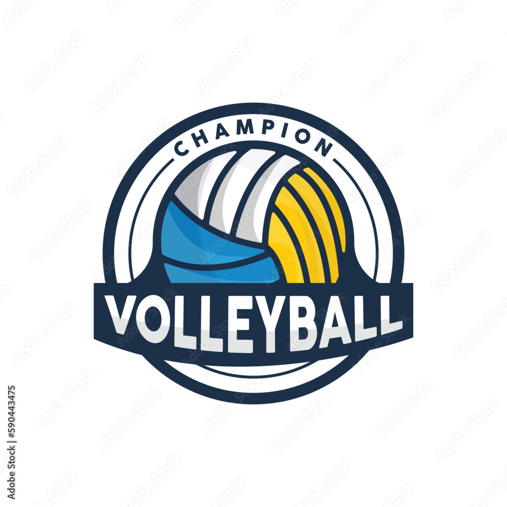 Volleyball Logo, Sport Simple Design, World Sports Tournament Vector ...
