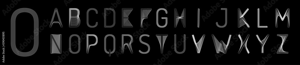 Rounded Alphabet thin line fonts. Typography font uppercase and vector ...