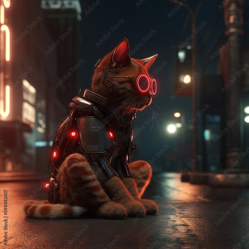 Cyberpunk Cat - Alpha 07 Wonder if there will be cyberpunk cats in the ...