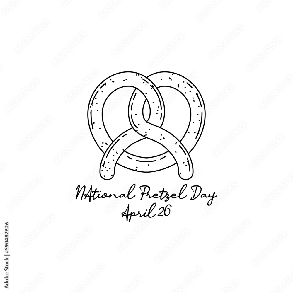 line art of national pretzel day good for national pretzel day ...