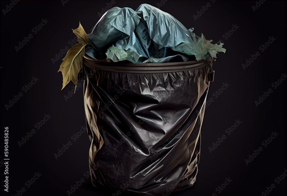 PNG file no background Garbage bag in a waste bin. Generative AI Stock ...