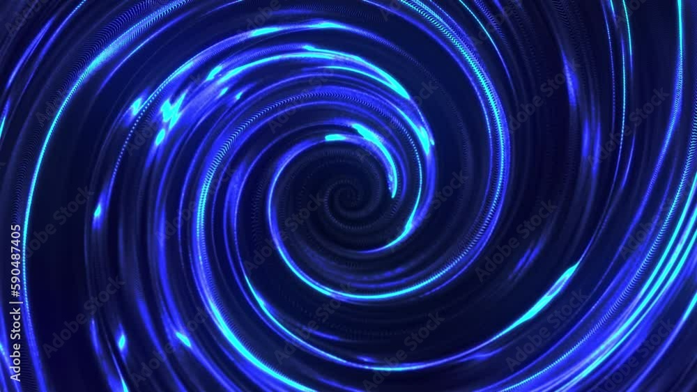Energy Vortex. Liquid hypnotic looped aqua swirl turning. Luminous ...