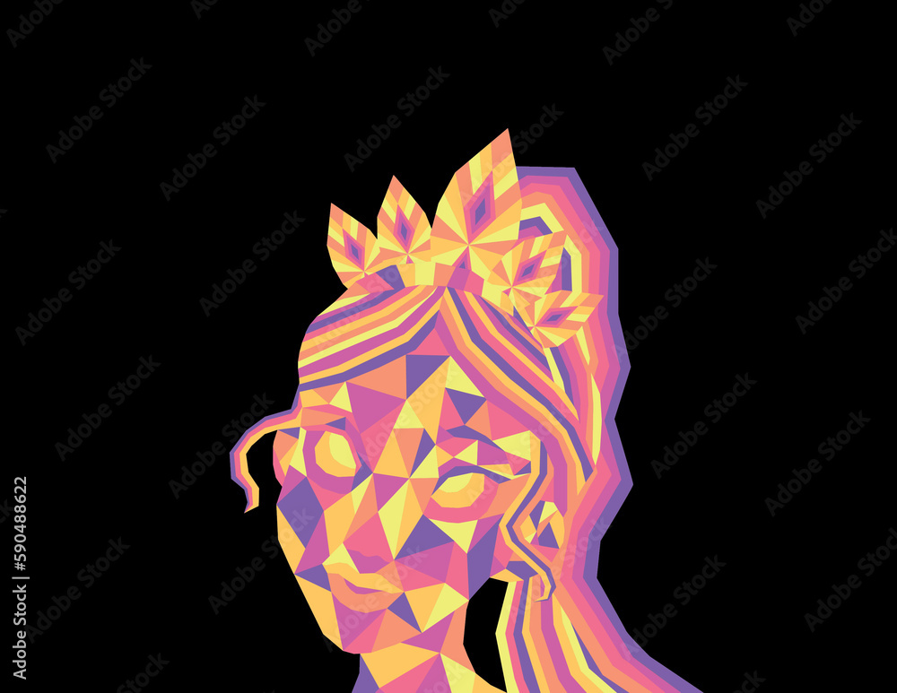 Geometric Girl Face On Black Background, Geometric Girl wallpapers and ...